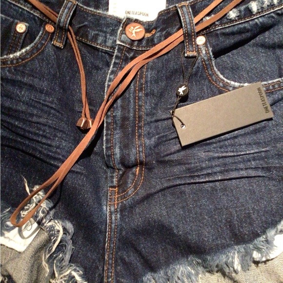 One Teaspoon | Shorts | Sale One Teaspoon Denim Suede Tie Shorts | Poshmark